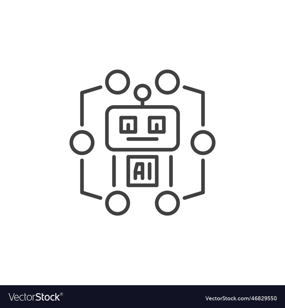Ai robot artificial intelligence concept minimal Vector Image
