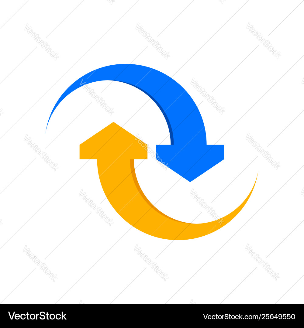 Arrow flow symbol connection symbol design Vector Image