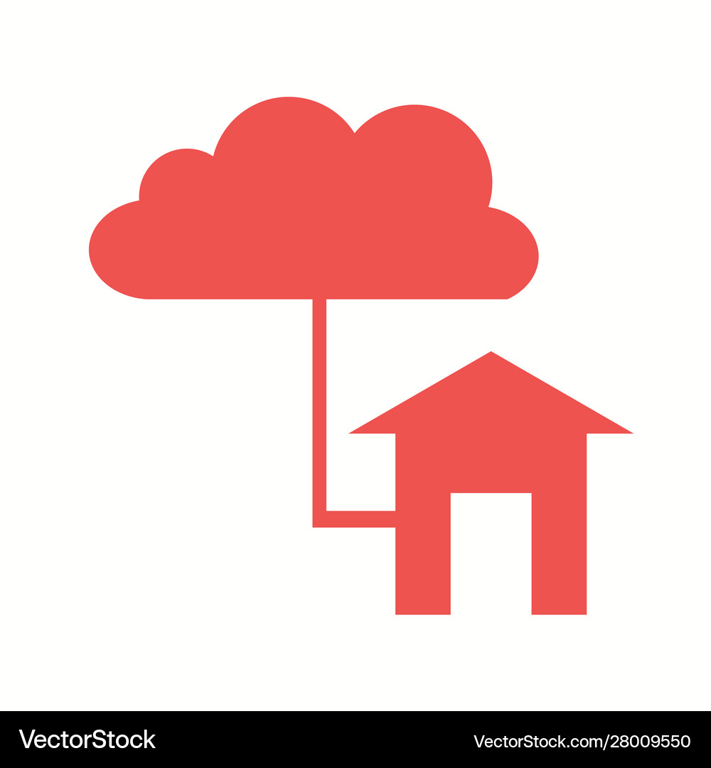 Beautiful cloud home glyph icon Royalty Free Vector Image