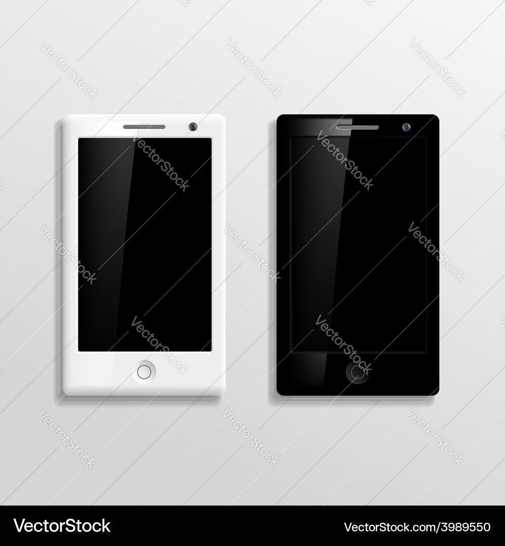 Black and white smartphones Royalty Free Vector Image