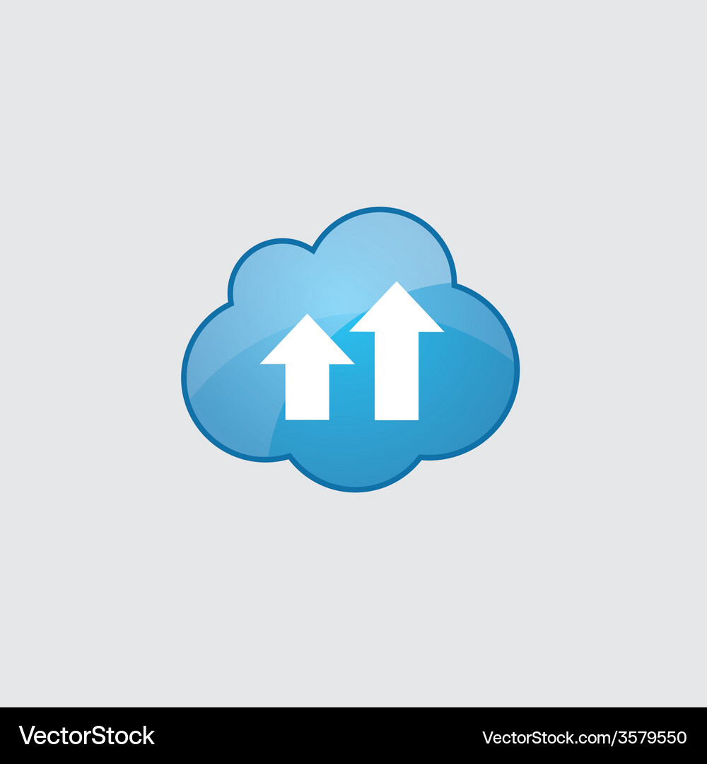 Blue cloud business diagram chart icon Royalty Free Vector
