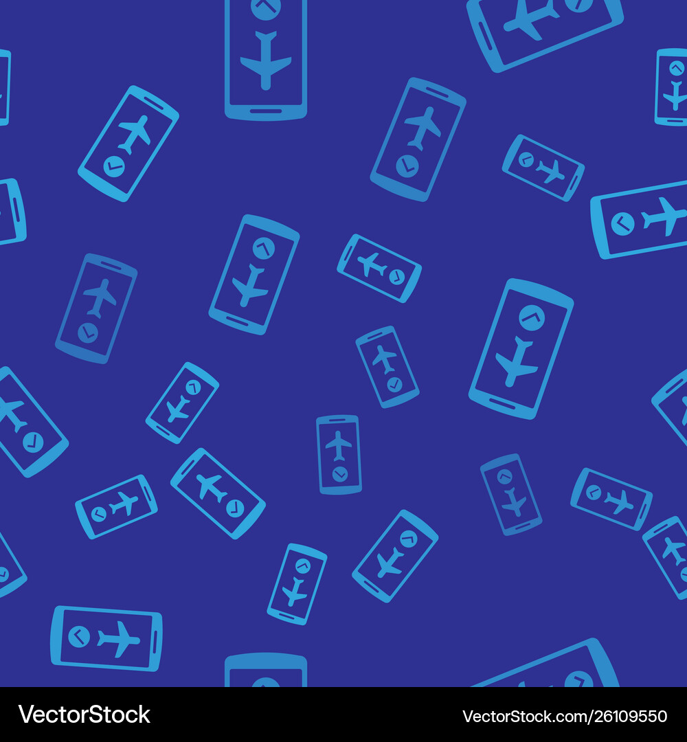 Blue flight mode in mobile phone icon Royalty Free Vector