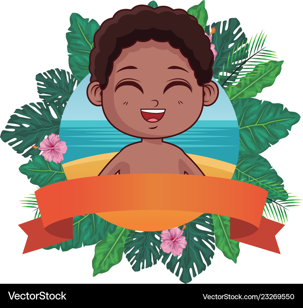 Boy in summer cartoon Royalty Free Vector Image