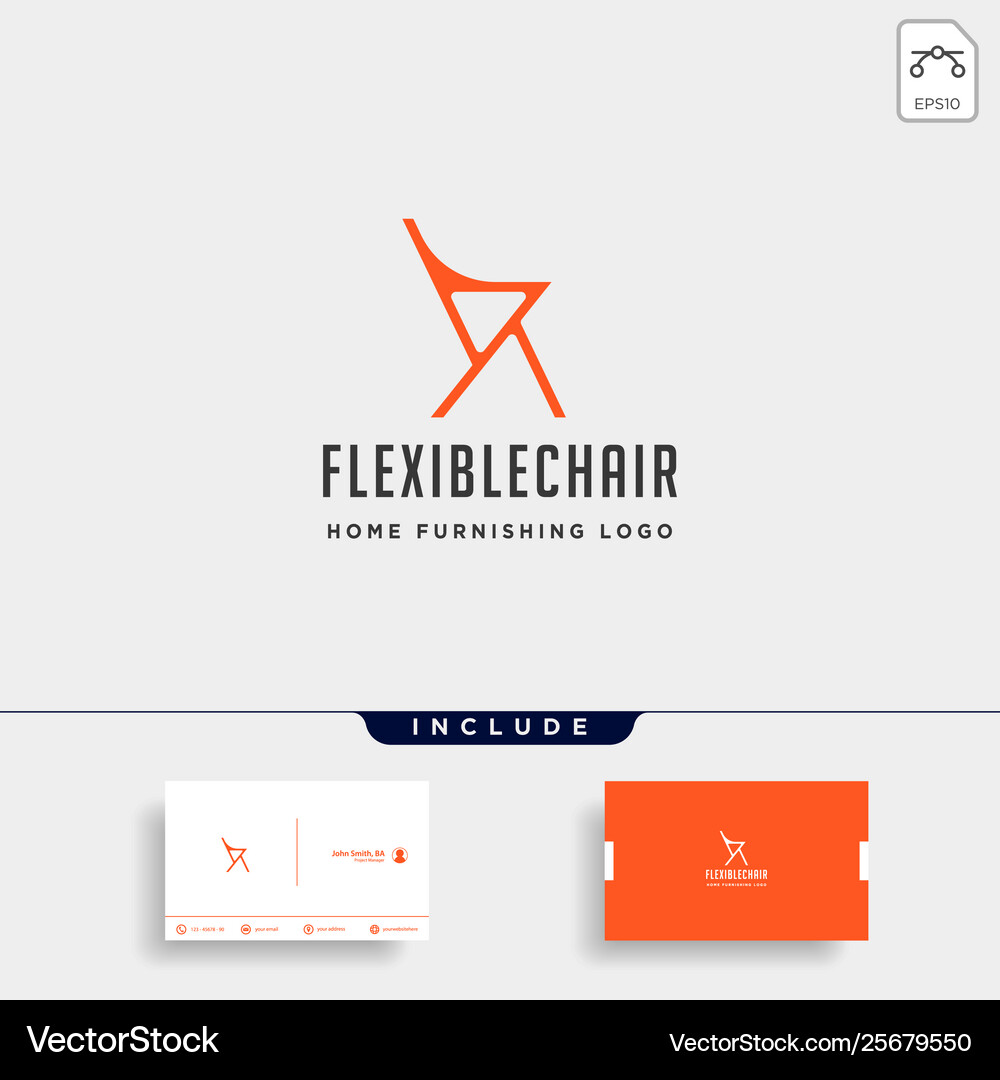 Chair logo design icon isolated Royalty Free Vector Image