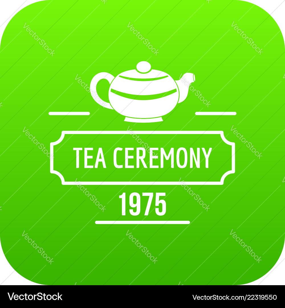 China tea icon green Royalty Free Vector Image