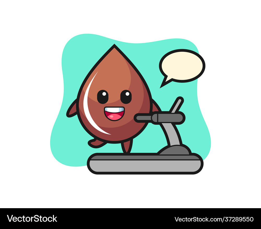 Chocolate drop cartoon character walking Vector Image