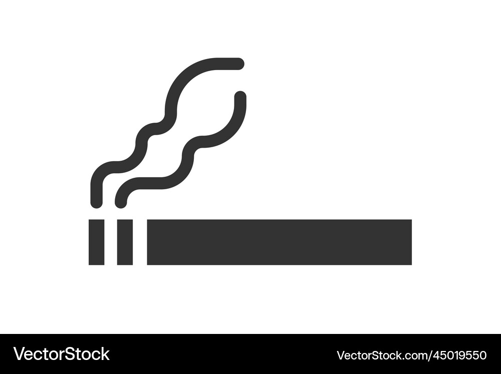 Cigarette icon black flat style smoking sign Vector Image