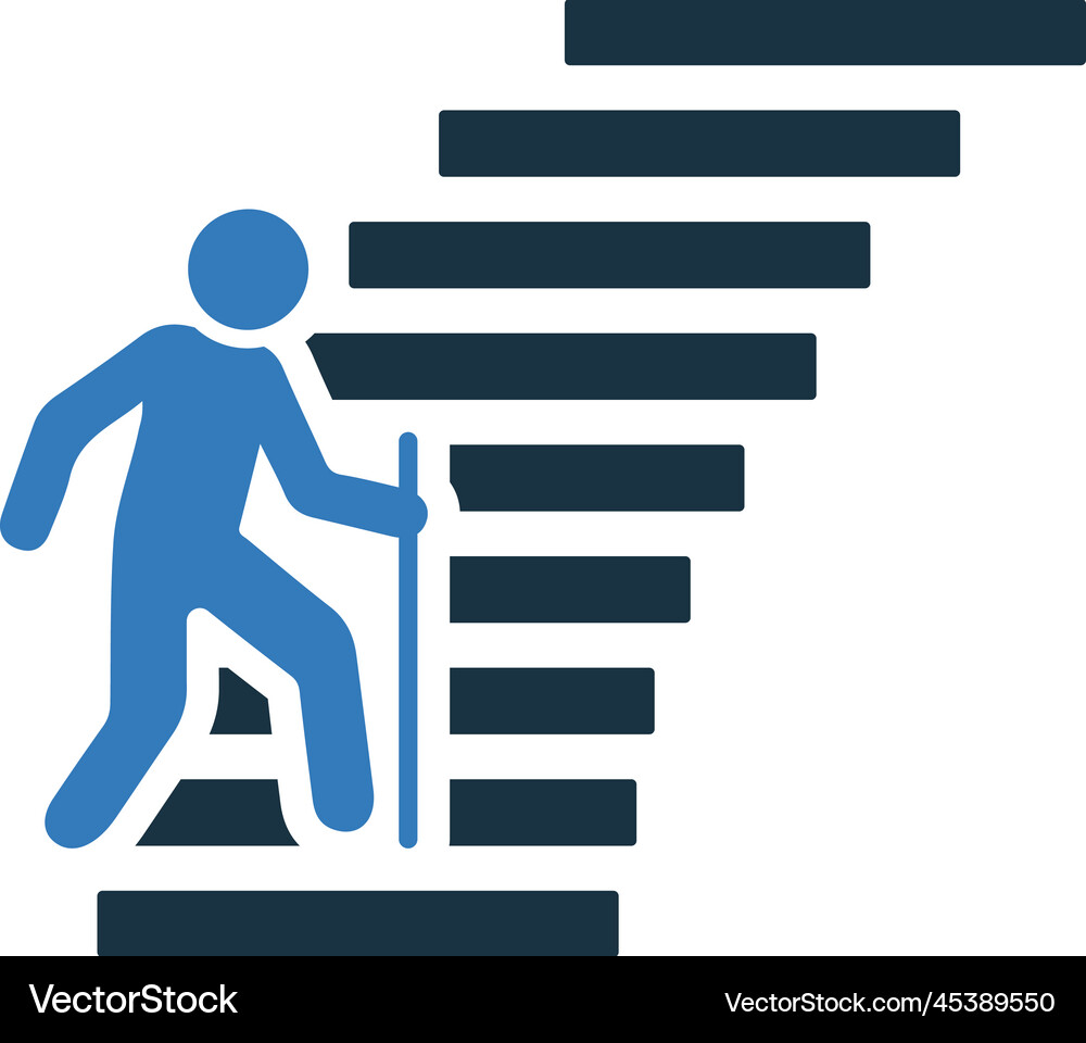 Climb footstep icon glyph style eps Royalty Free Vector