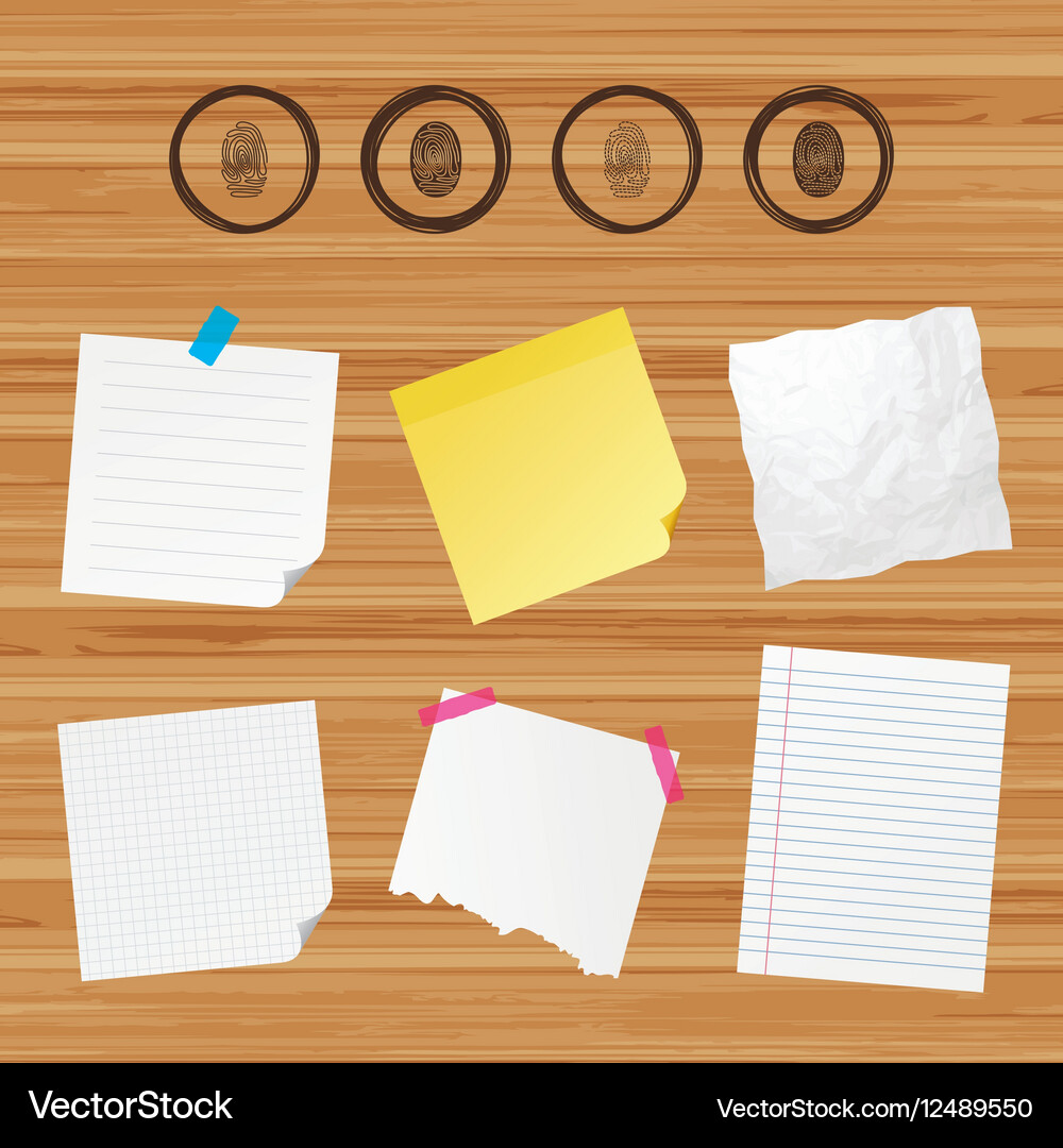 Fingerprint icons Identification signs Royalty Free Vector