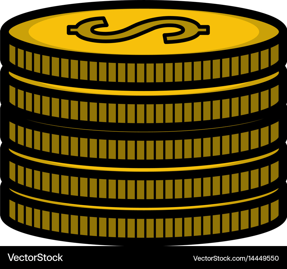 Gold coins money save Royalty Free Vector Image