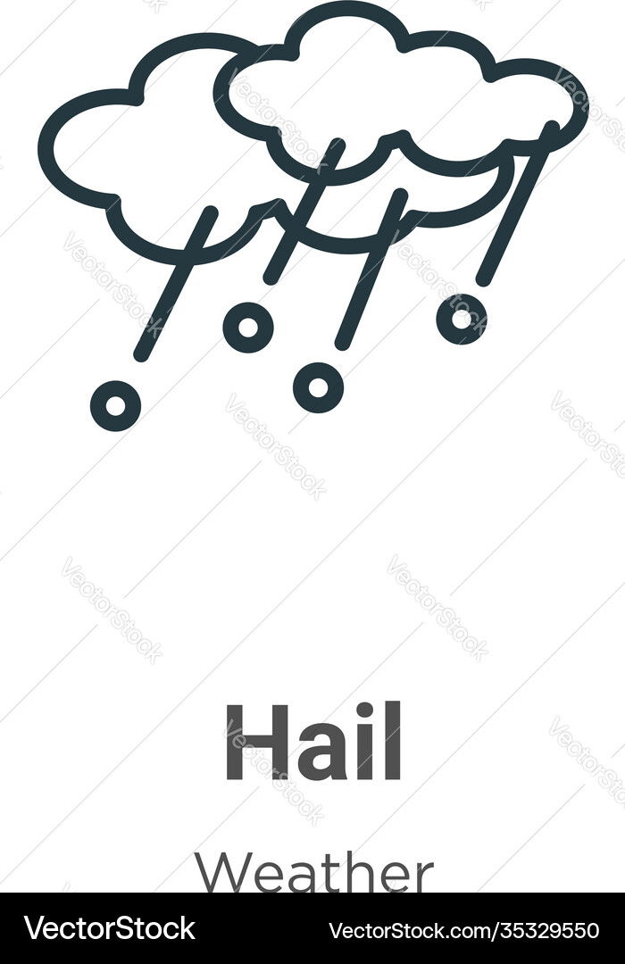 Hail outline icon thin line black icon flat Vector Image