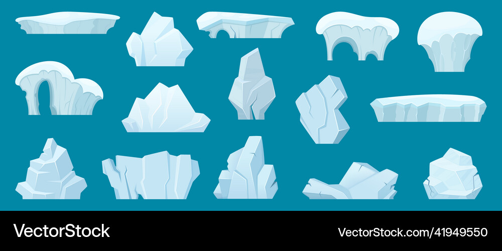 Iceberg arctic landscape with cold white ice Vector Image