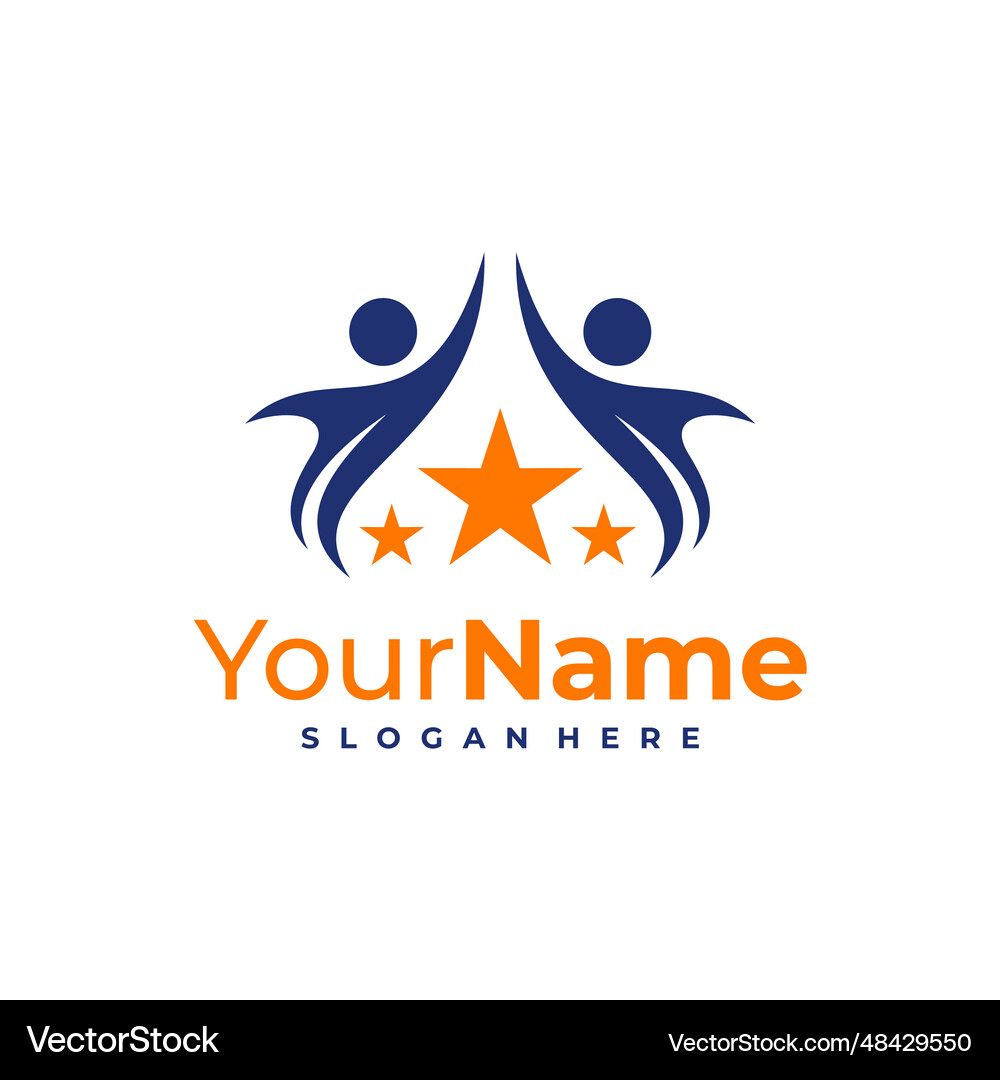 Leader logo design template star people Royalty Free Vector