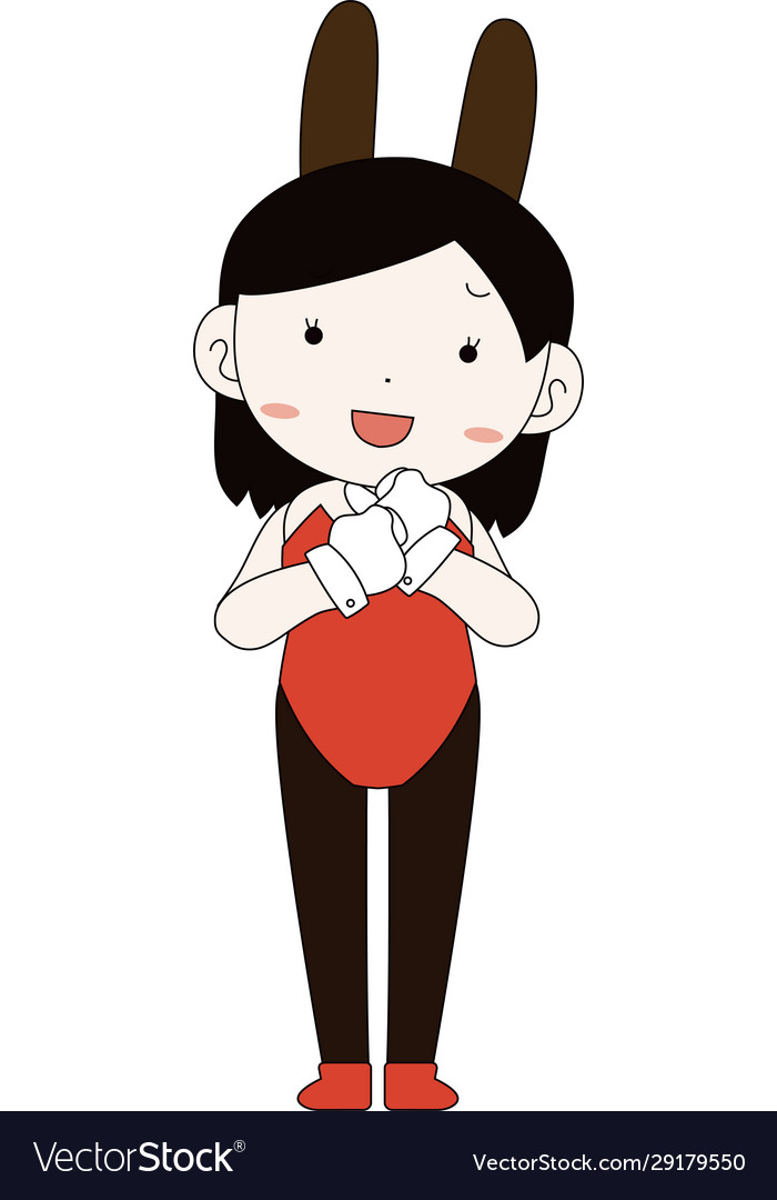 Pop cute pose bunny girl Royalty Free Vector Image