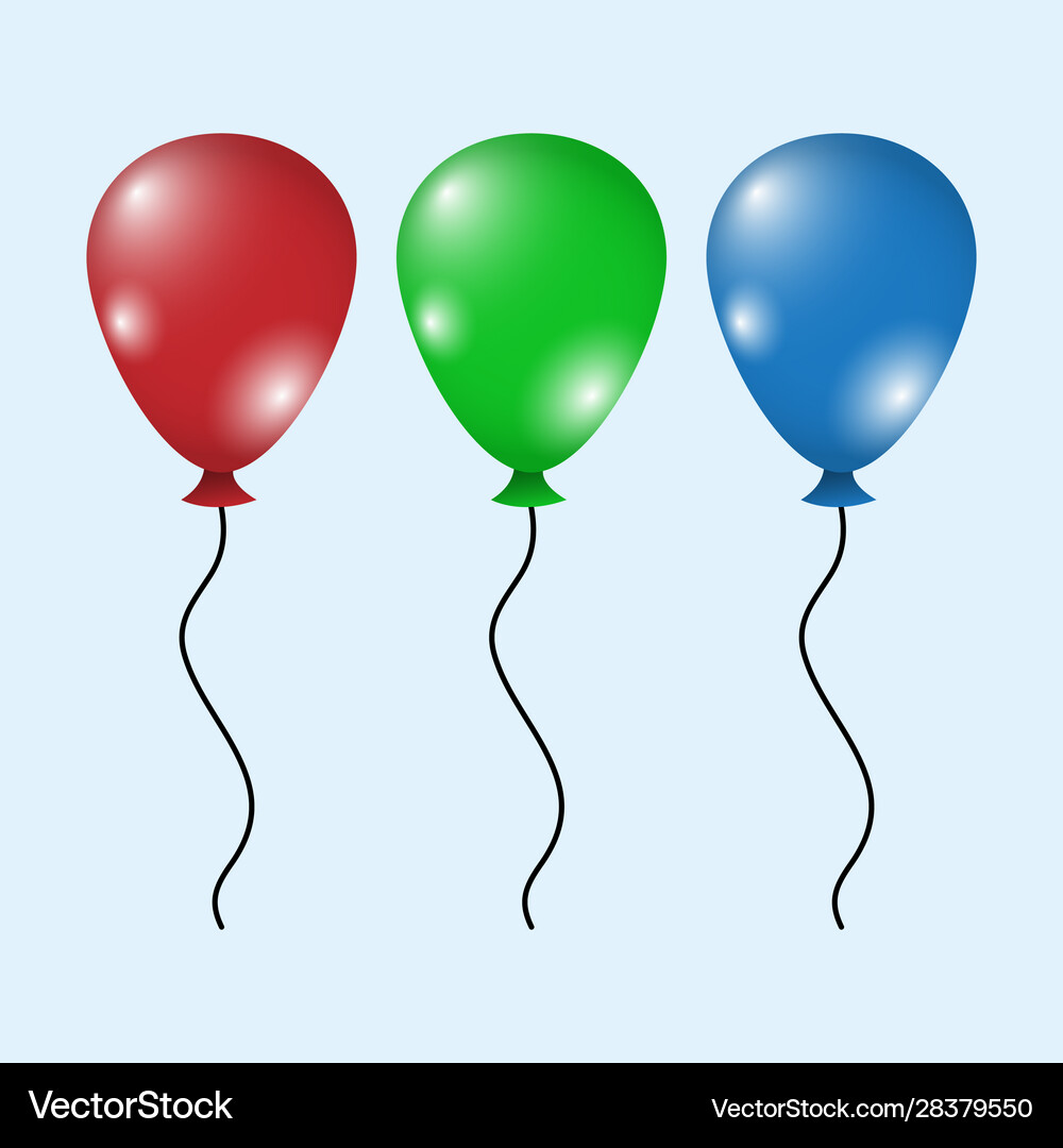 Set colorful balloons flat design style Royalty Free Vector