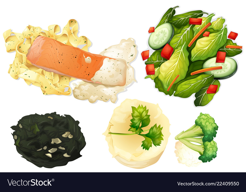 Set healthy food Royalty Free Vector Image - VectorStock