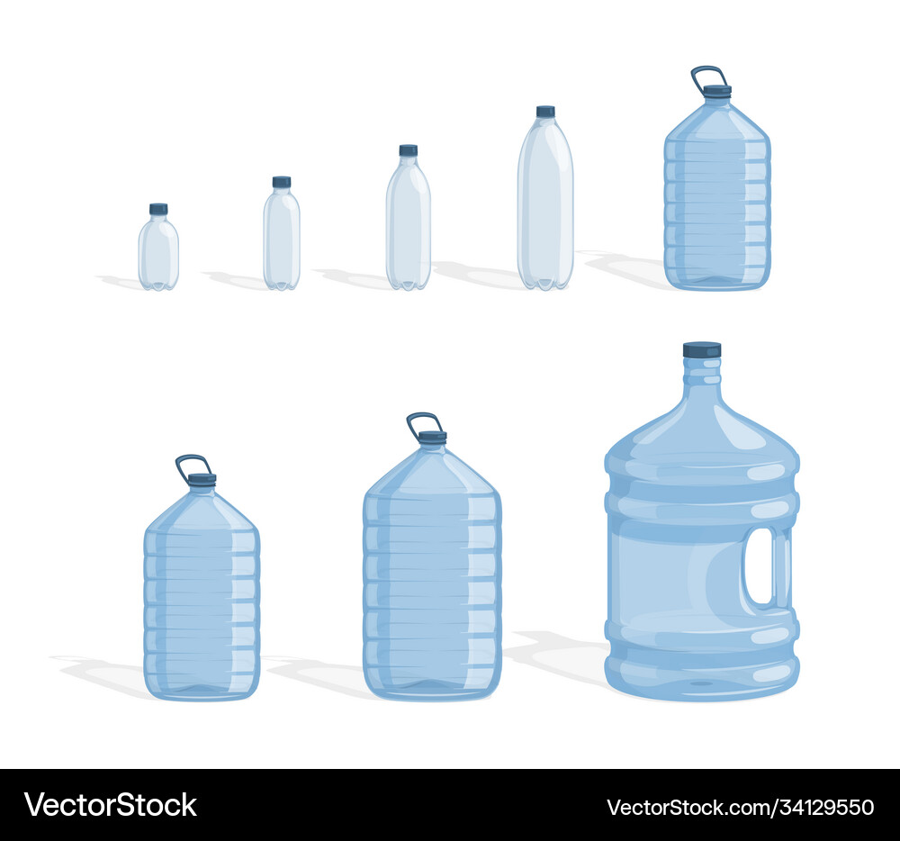 Set plastic bottles for clean and fresh water Vector Image