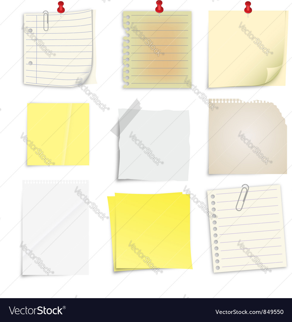 Set post it notes Royalty Free Vector Image - VectorStock
