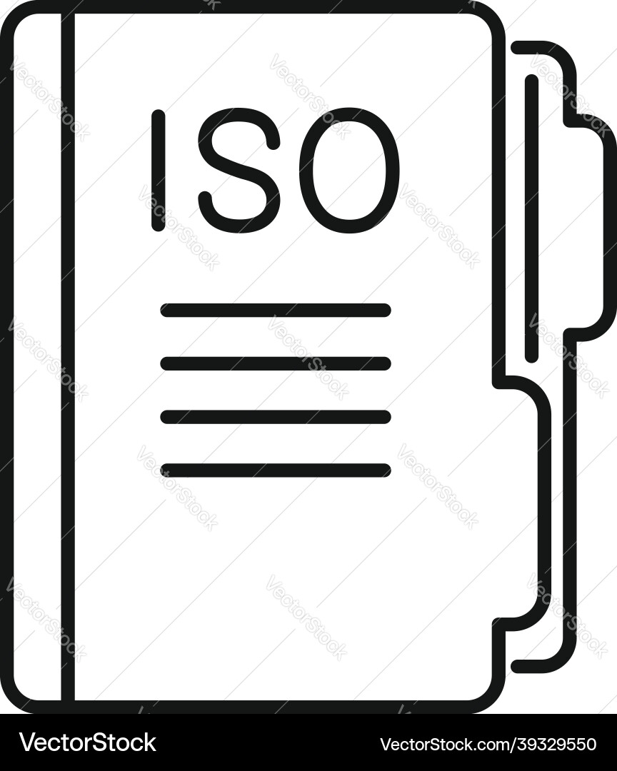 Standard iso mail icon outline policy Royalty Free Vector