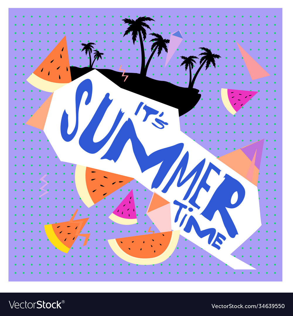 Summer time banner design with white abstract Vector Image