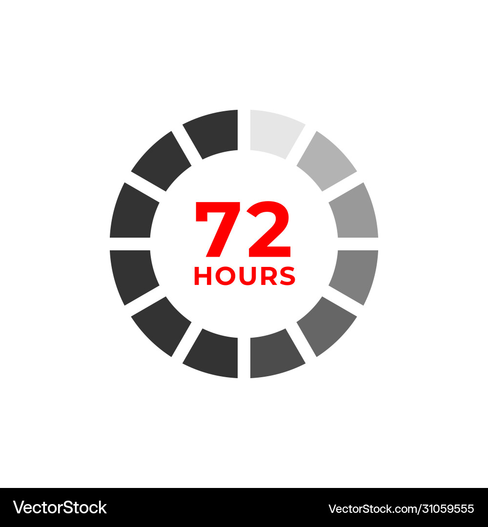 72h color icon and time concept Royalty Free Vector Image