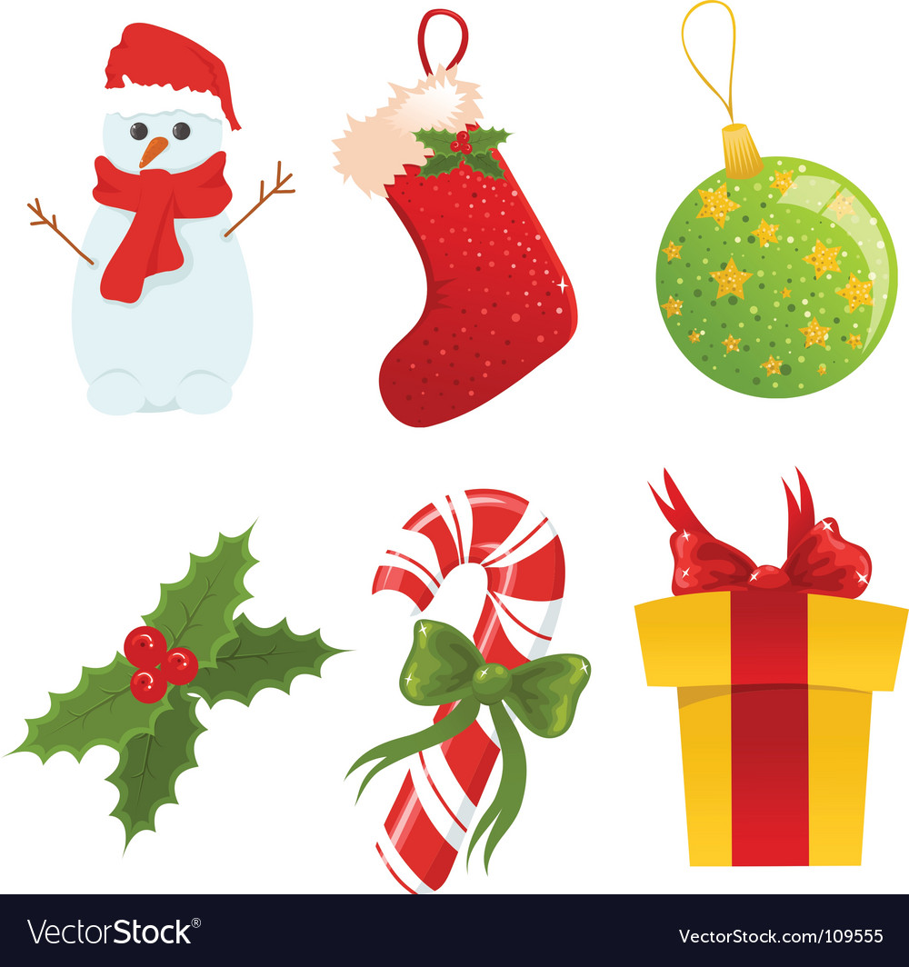 Christmas icon set Royalty Free Vector Image - VectorStock
