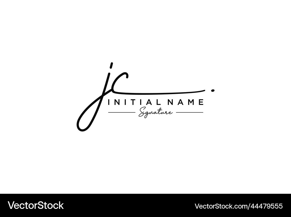 Initial jc signature logo template hand drawn Vector Image