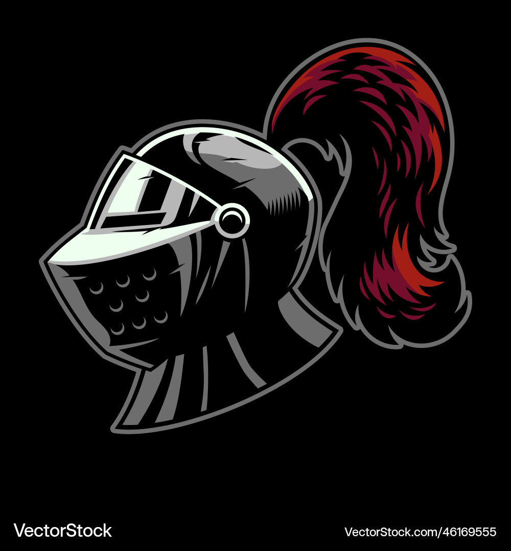 Knight helmet in hand drawn style Royalty Free Vector Image