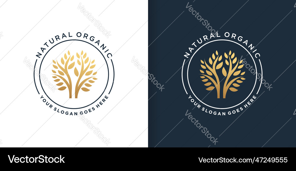 Natural organic logo design template premium Vector Image