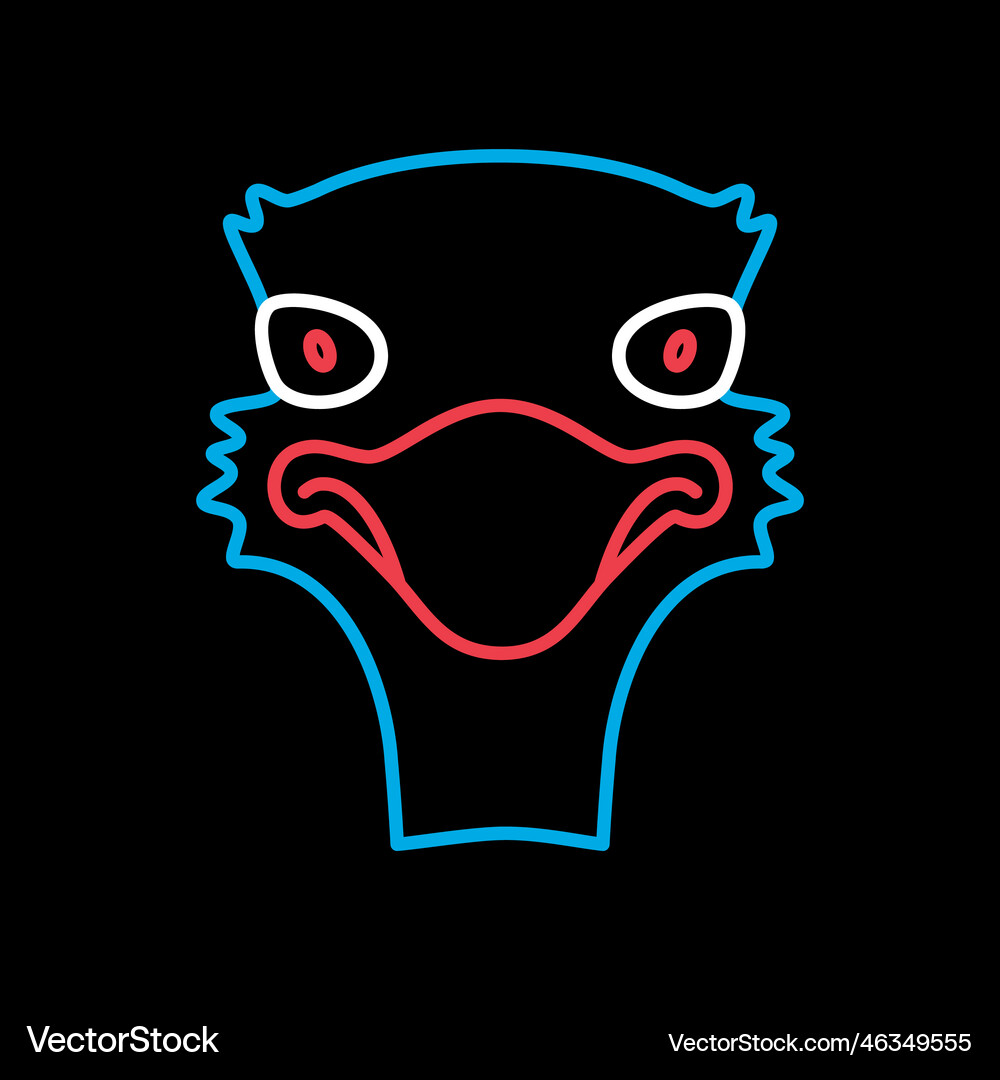Ostrich icon animal head Royalty Free Vector Image