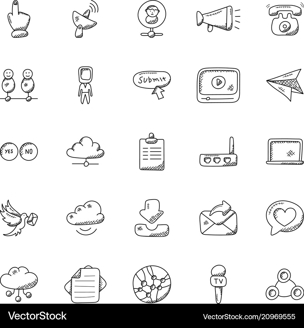 Set of communication icons Royalty Free Vector Image