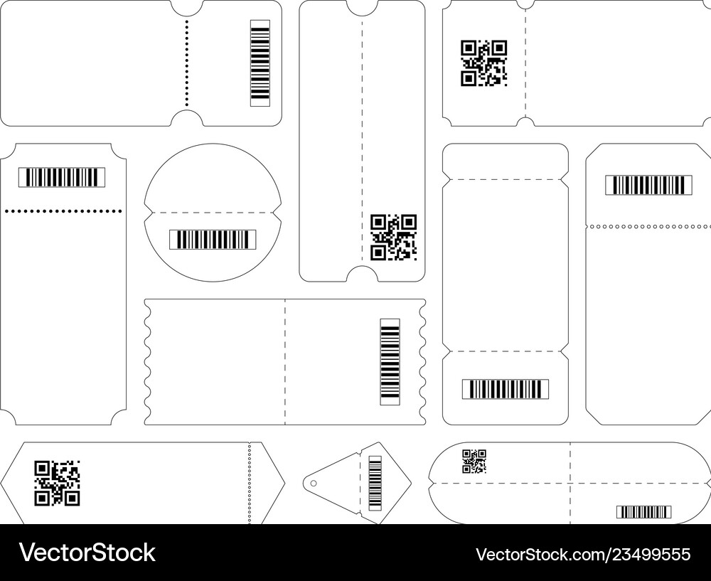 Set of white tickets Royalty Free Vector Image