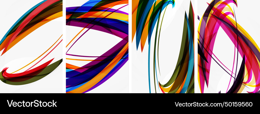 Abstract colorful wave posters for wallpaper Vector Image