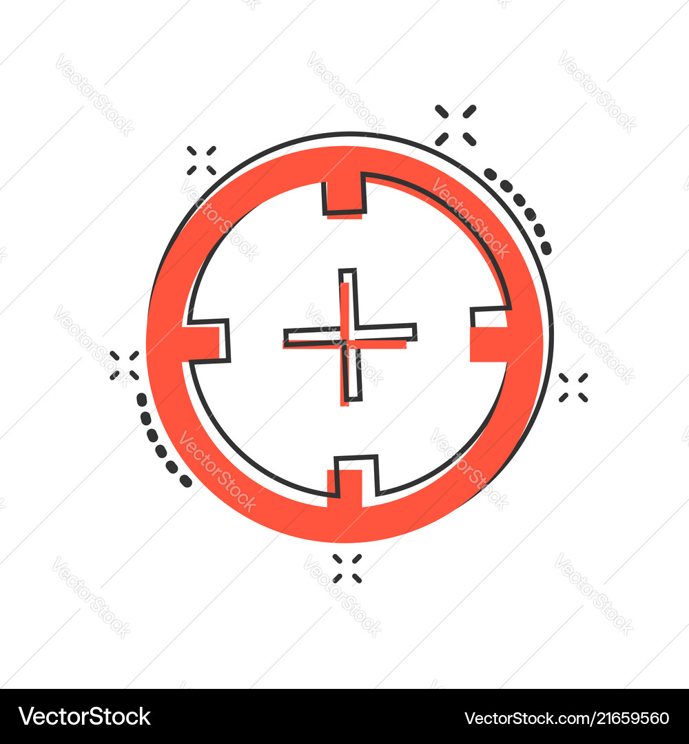 Cartoon shooting target icon in comic style aim Vector Image