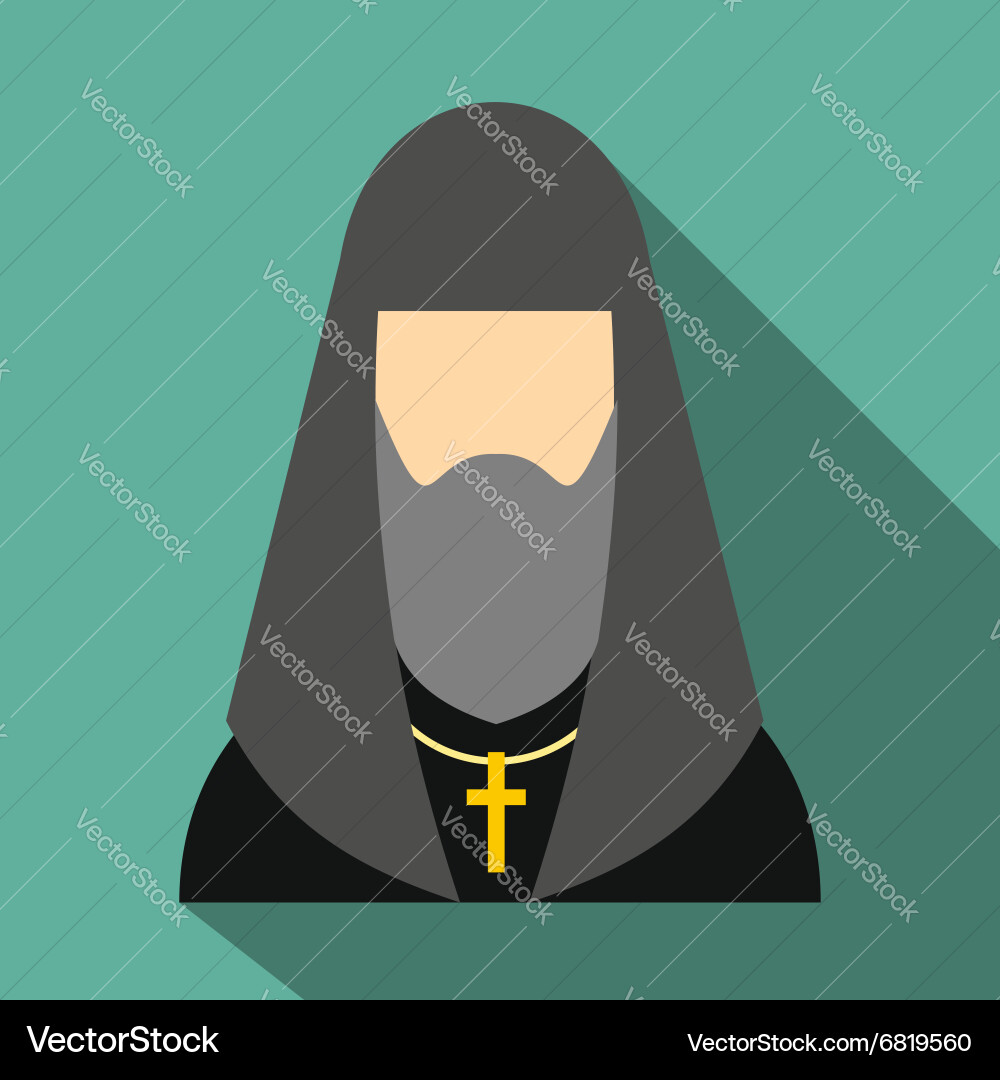 Christian russian priest flat icon Royalty Free Vector Image
