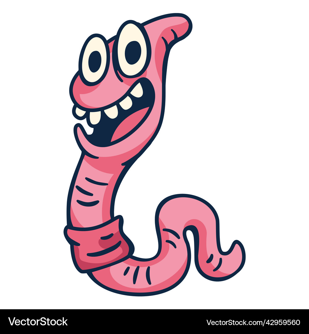 Crazy earthworm color stroke high quality Vector Image