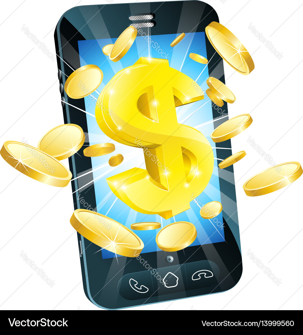Dollar money phone concept Royalty Free Vector Image