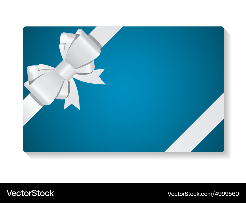 Gift card with bow and ribbon Royalty Free Vector Image