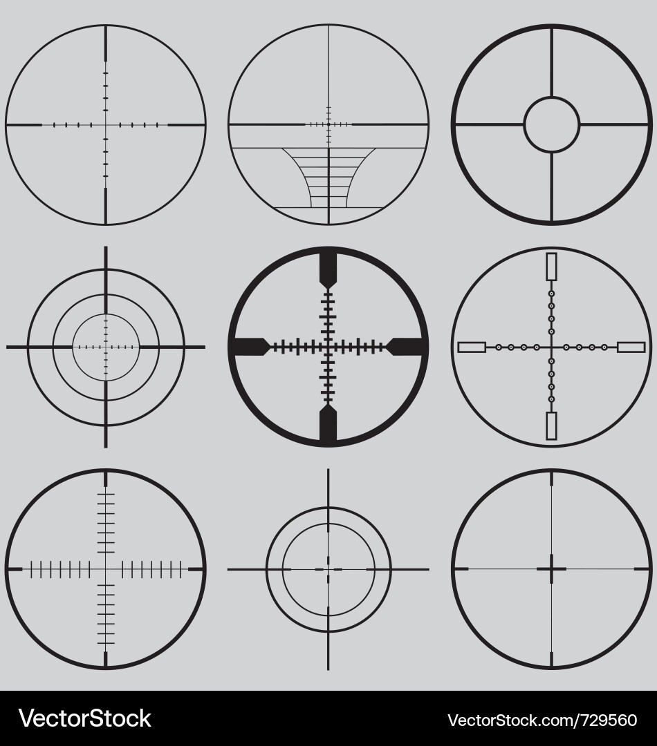 Gun crosshairs silhouettes Royalty Free Vector Image