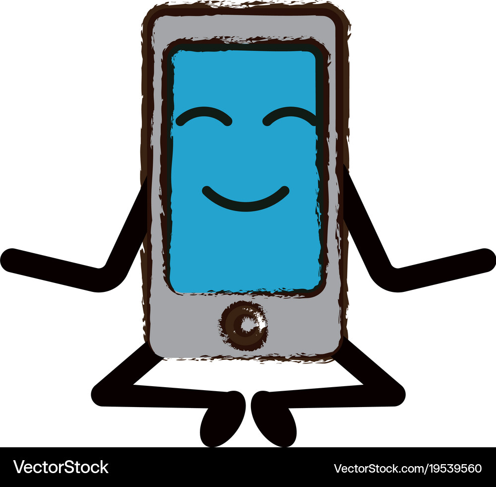 Kawaii smartphone device Royalty Free Vector Image