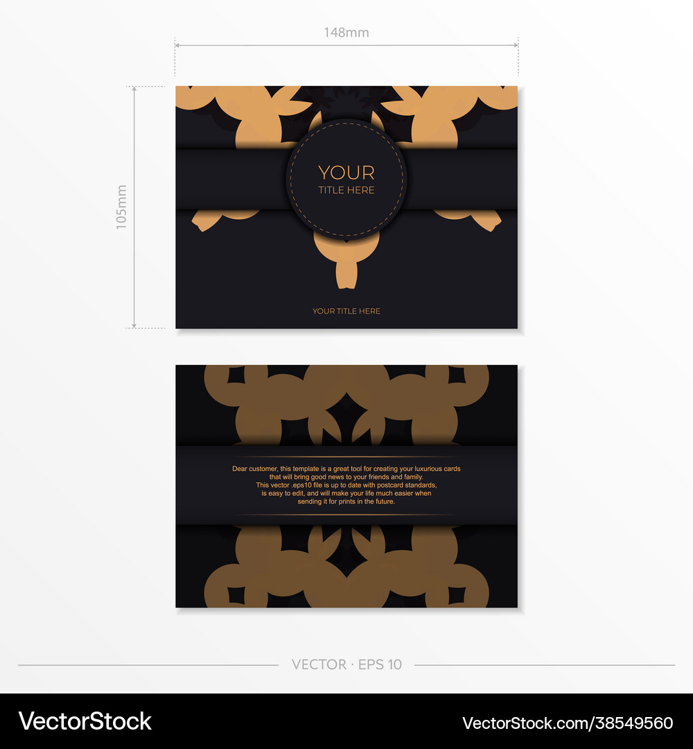 Luxurious postcard design with vintage indian Vector Image