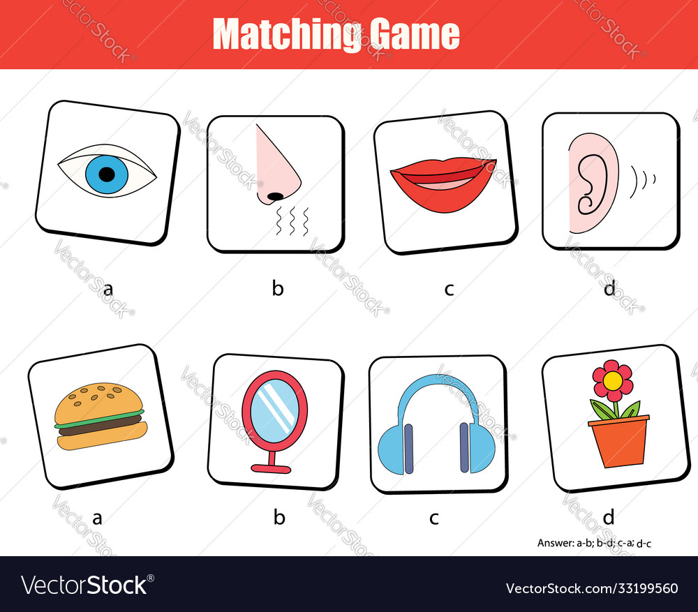 Matching children educational game match objects Vector Image