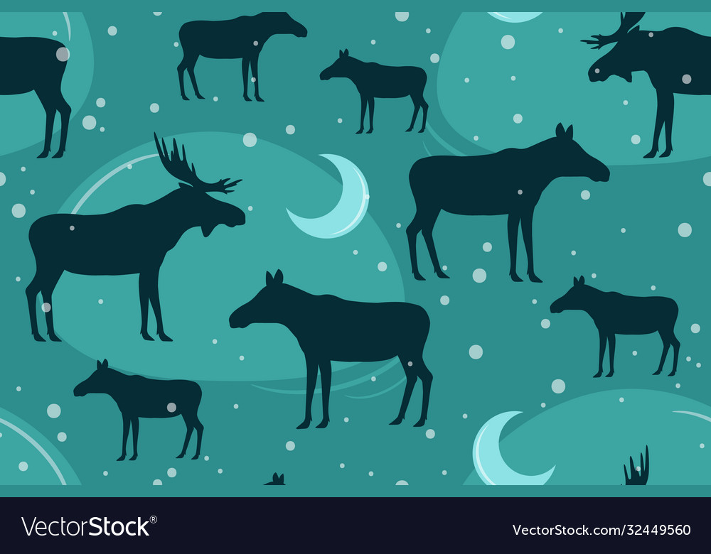 Moose seamless pattern Royalty Free Vector Image