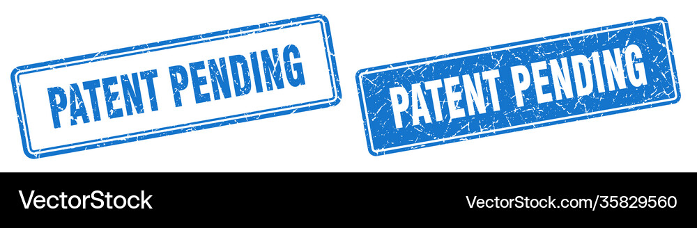 Patent pending stamp set patent pending square Vector Image