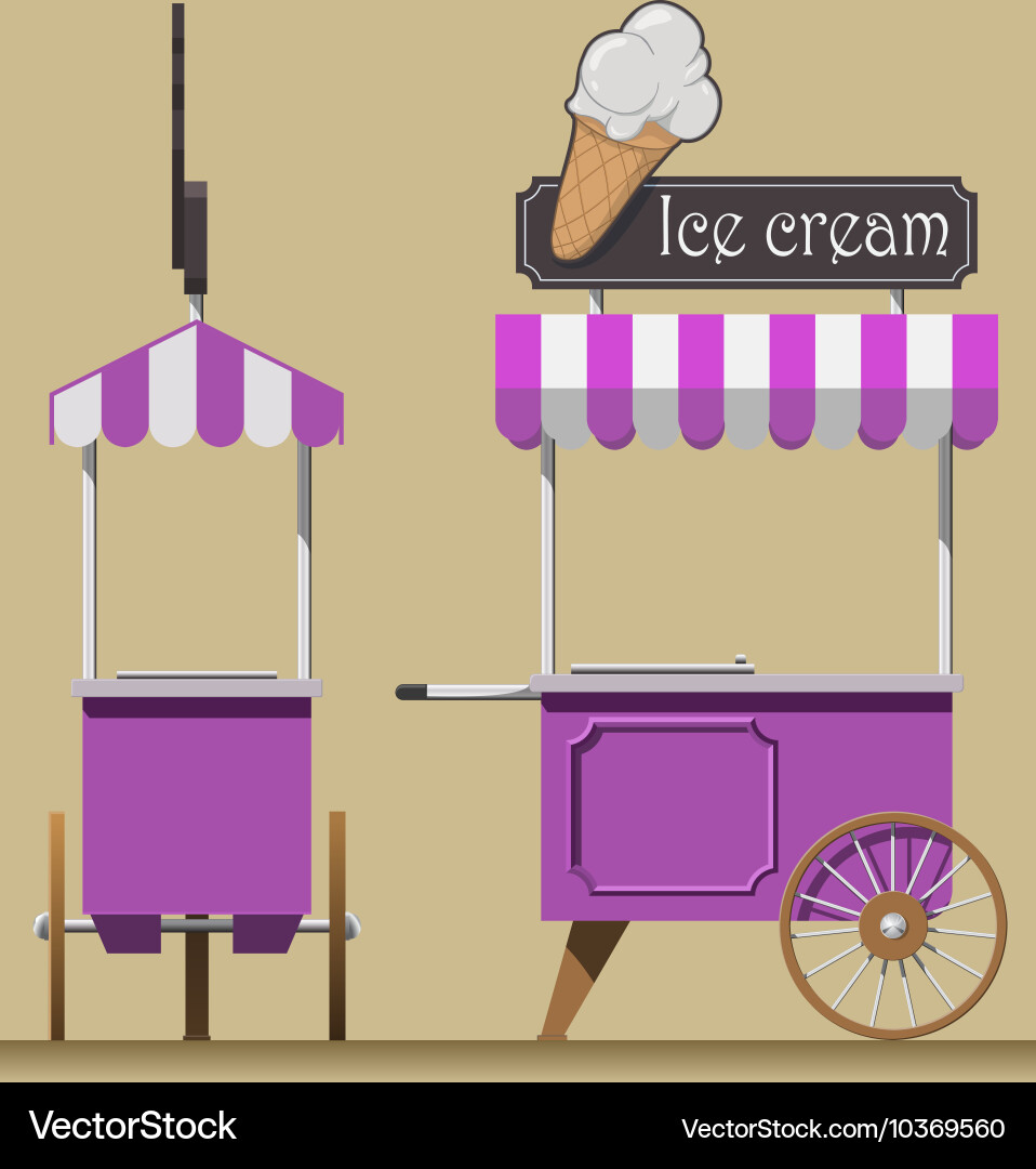 Retro ice cream cart Royalty Free Vector Image