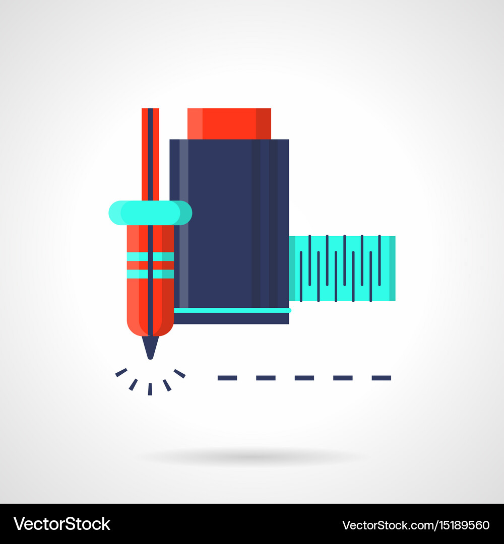 Robotic laser arm flat color icon Royalty Free Vector Image