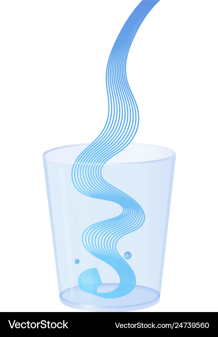 Water splash pour in glass set Royalty Free Vector Image