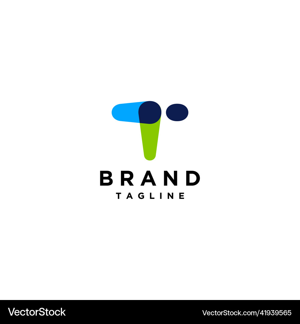 Abstract round t letter logo design Royalty Free Vector