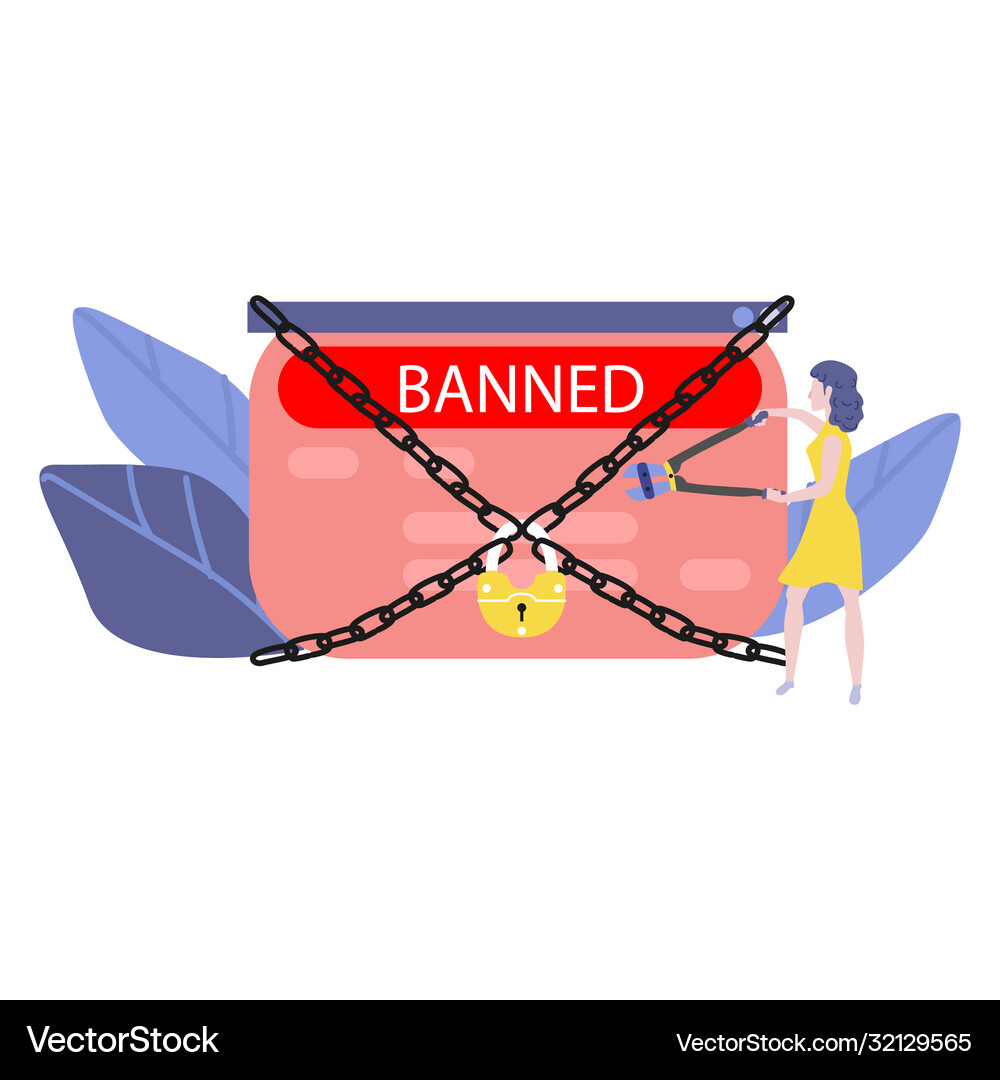 Banned website and access prohibition concept Vector Image