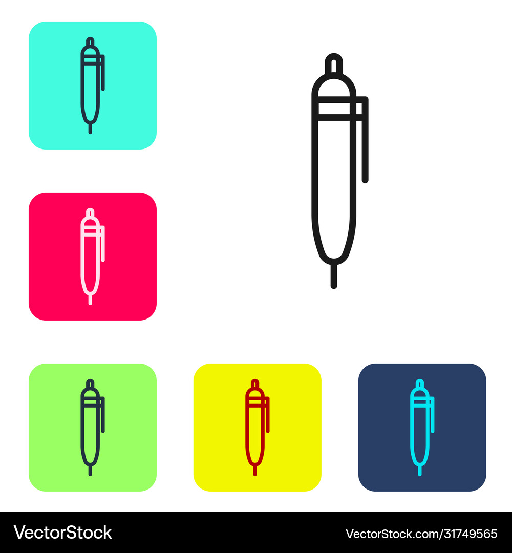 Black line pen icon isolated on white background Vector Image